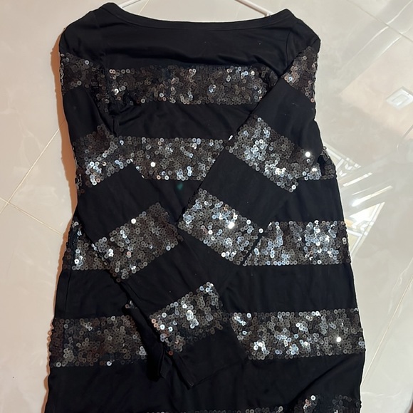 Juicy Couture | Dresses | Juicy Couture Black Sequin Striped Knit Dress ...